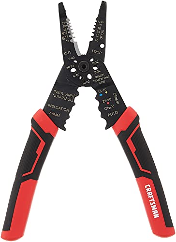 CRAFTSMAN Wire Stripping Tool / Wire Cutter & Crimper, 8-Inch (CMHT81714)