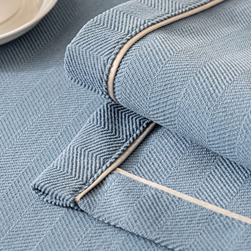 Sofa Cover 3/2/4 Seater Sofa Slipcover L Corner Shape Soft Chenille Herringbone Couch Cover Universal Non-Slip Thick Reversible Quilted Corner Slipcovers Washable for Living Room Dogs,Blue,90*180cm