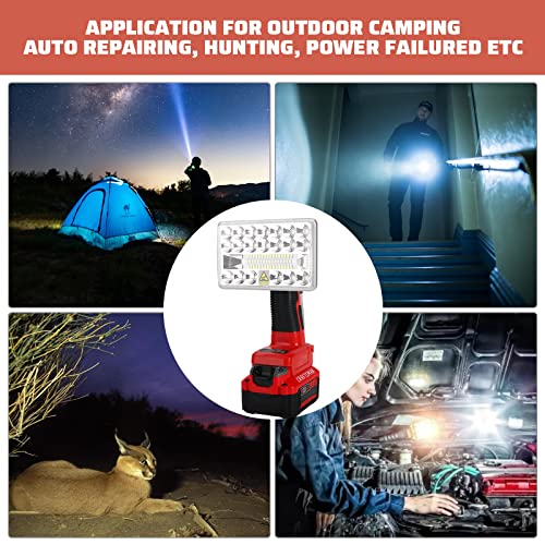 YEX-BUR Super Bright Spotlight 18W 2000 Lumen LED Handheld Flashlight for Craftsman V20 Lithium Battery CMCB204 Rechargeable Outdoor Floodlight with 3 Lights Modes, USB Output