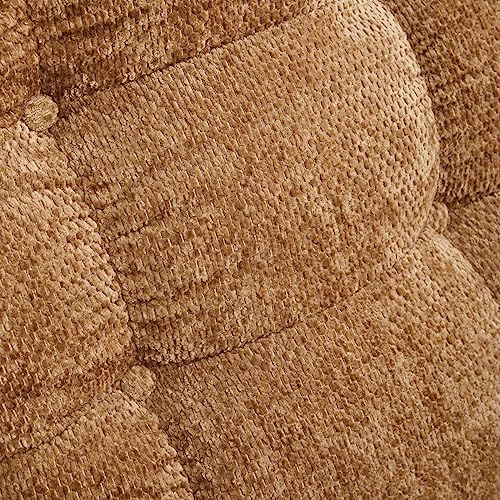 Creatuis Large Lift Recliner Chair for Elderly with Massage and Heat Lay Flat Electric Power Lift Chair LED Reading Light USB Port Cup Holders Side Pocket Plush Chenille (Light Brown)