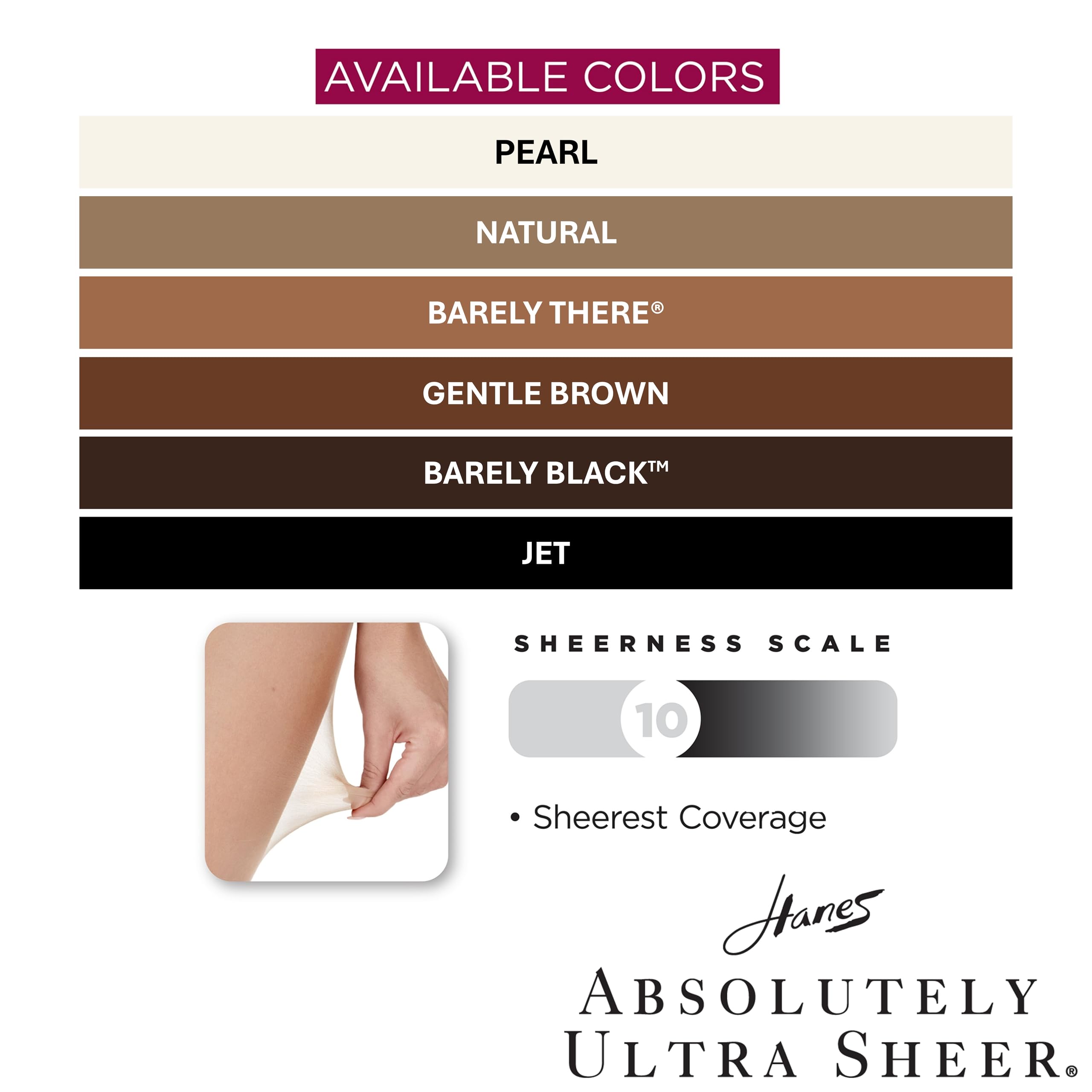 Hanes Women's Absolutely Control Top Toe Ultra Sheer Pantyhose, Barely There, C