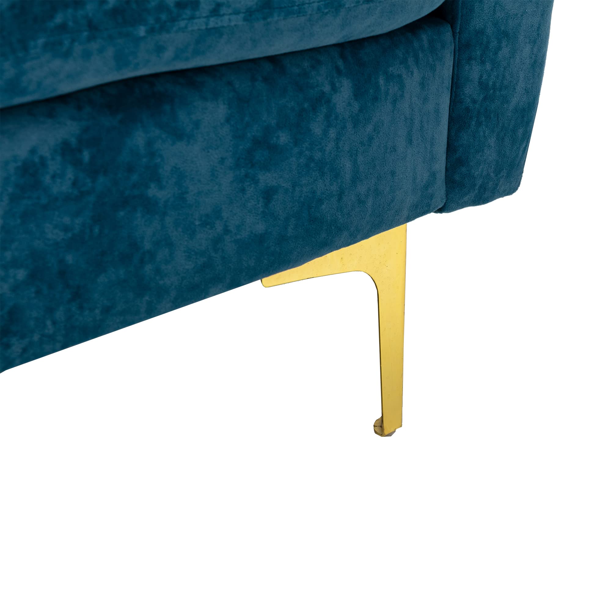 Goohome Sectional Sofá, Modern Velvet Upholstered 4-6 Seater w/Ottoman, Convertible Left and Right Side Chaise Lounge Couch, for Large Space,Living Room, Apartment, Home, L/U-Shaped Sofa, Teal Blue