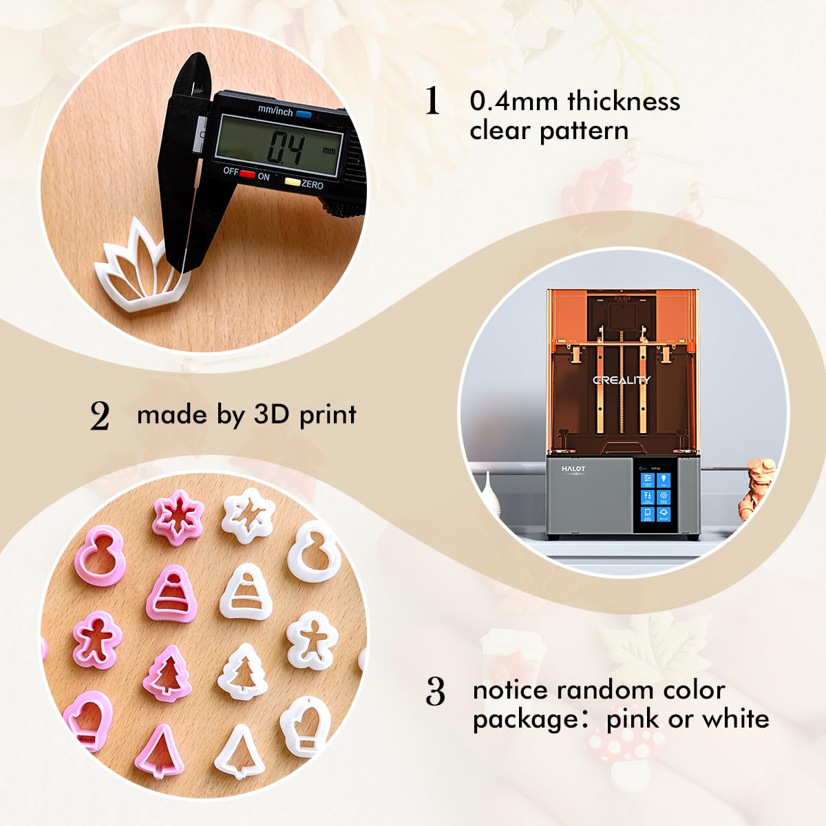 Keoker Christmas Polymer Clay Cutters - 10 Shapes, Christmas Tree Cutters for Polymer Clay Earrings
