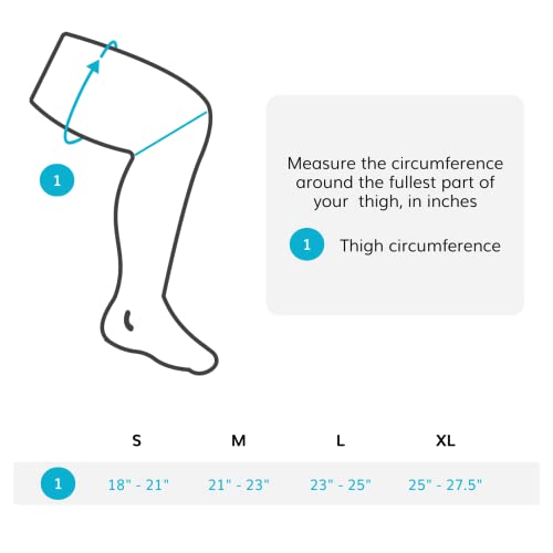 BraceAbility Compression Thigh Sleeve - Men and Women's Copper Leg Support Wrap Brace for Torn or Pulled Hamstring Treatment, Sore Muscle Cramps, Quad Tendinitis Strains, Injury Recovery Relief (M)