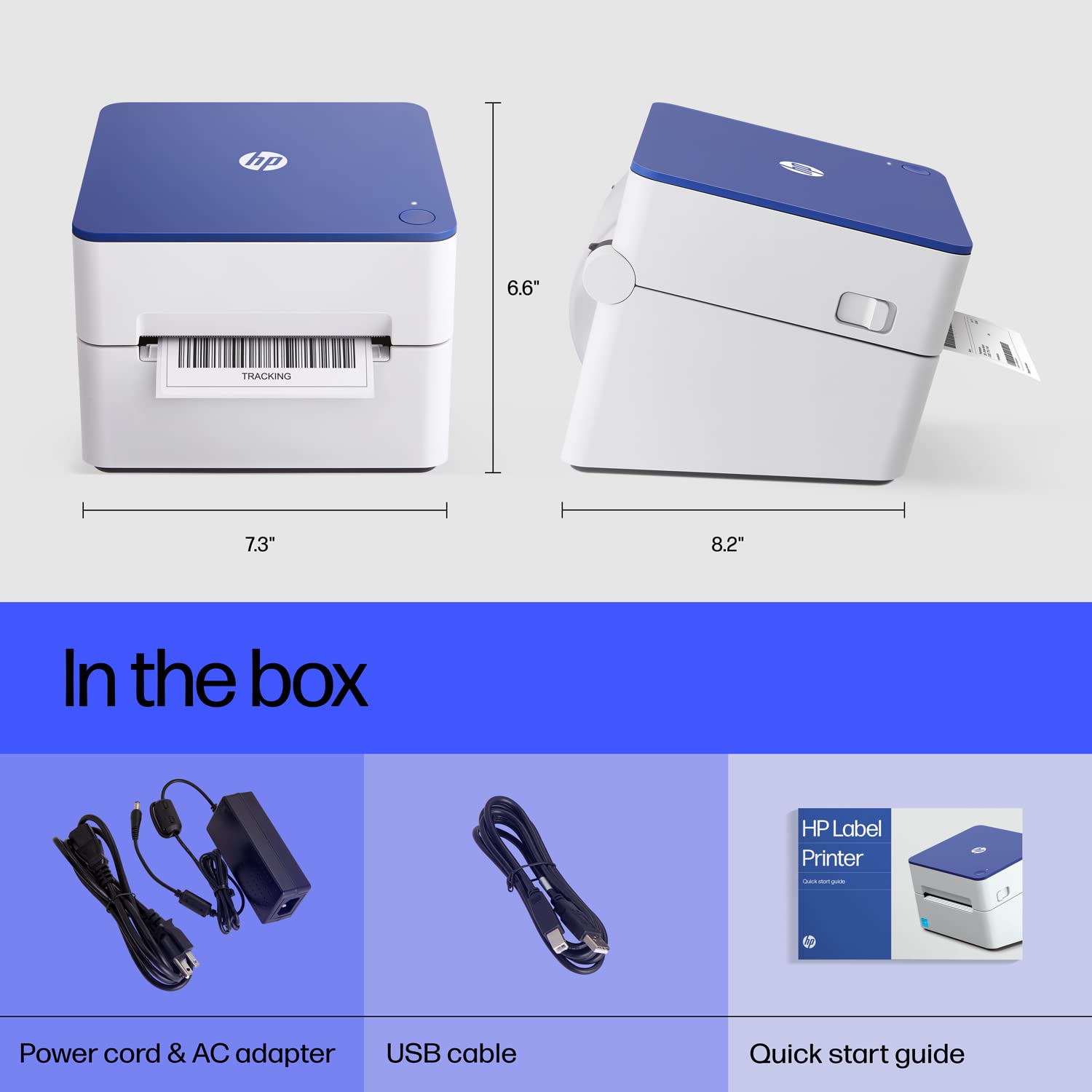 HP Shipping Label Printer, 4x6 Commercial Grade Direct Thermal, Compact & Easy-to-use, High-Speed 203 DPI Printer, Barcode Printer, Compatible with Amazon, UPS, Shopify, Etsy, Ebay, ShipStation & More