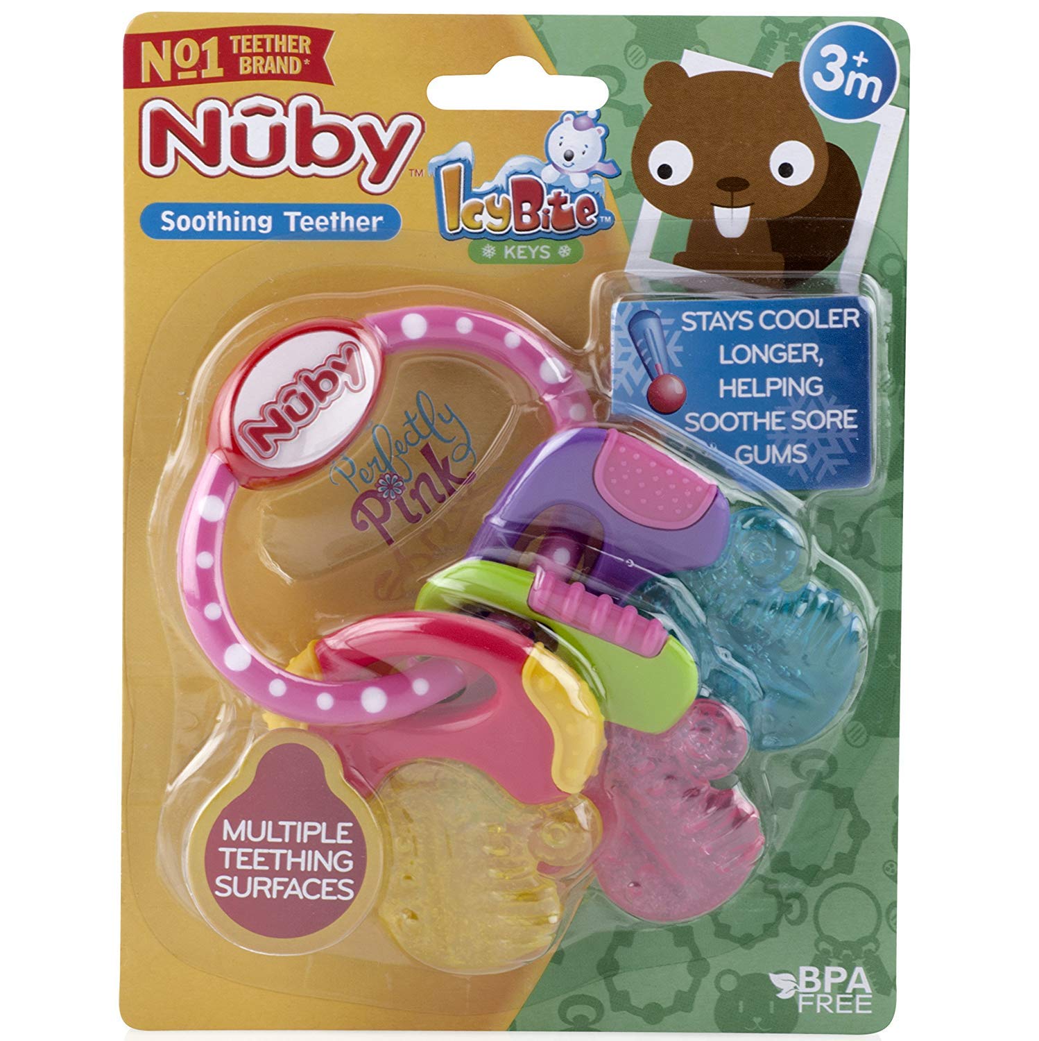 Nuby Ice Gel Teether Keys, 1 Count (Pack of 1)