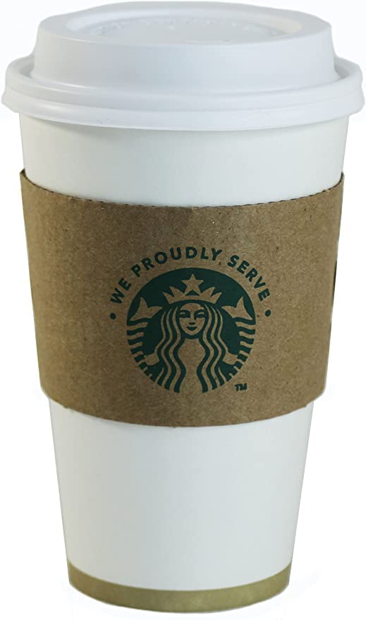 [50 Sets] Disposable Coffee Cups with Lids and Sleeves (16oz Grande) - To Go Hot Cocoa Cup, White Paper, Hot Chocolate Bar Supplies - By Dr. Plenty