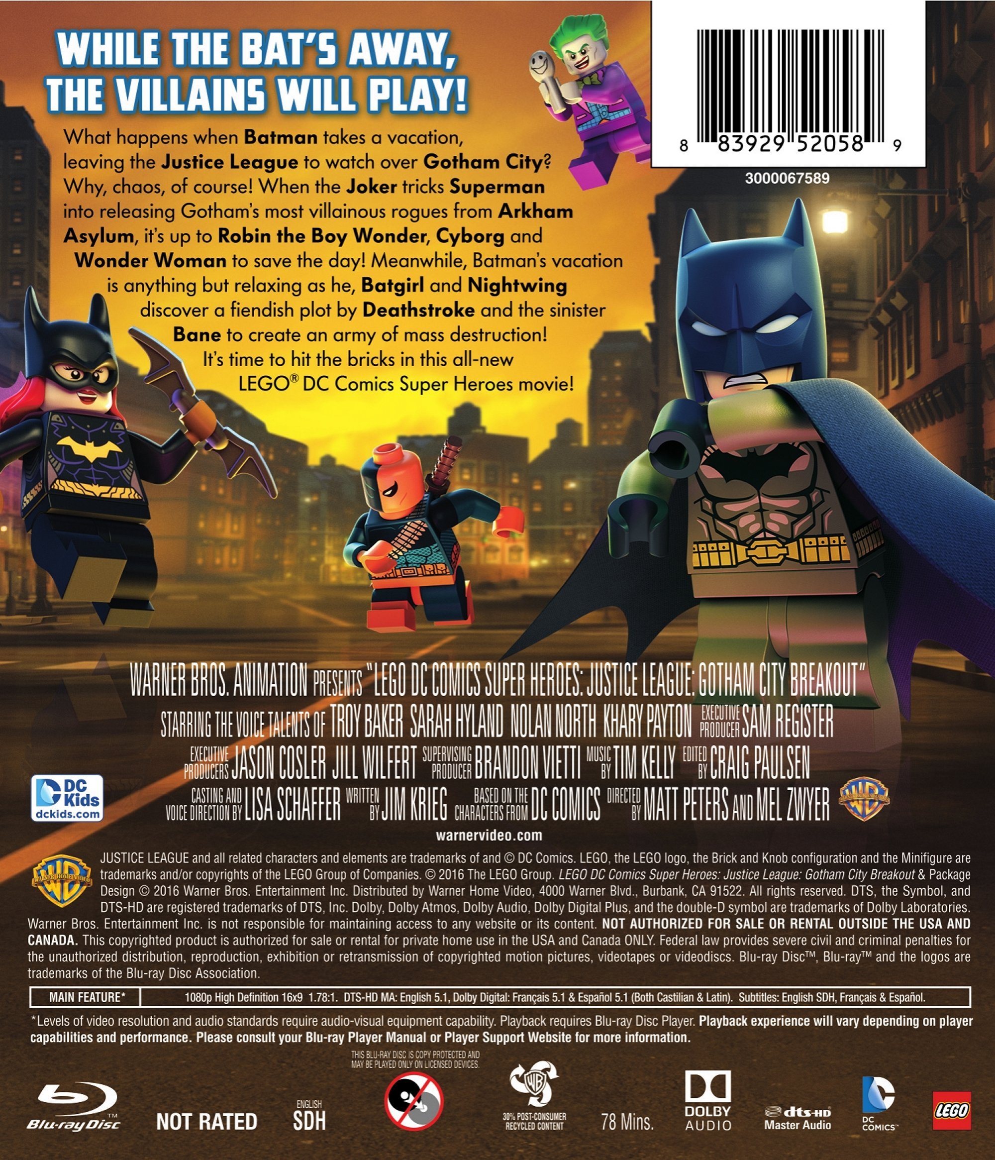 LEGO DC Comics Super Heroes: Justice League: Gotham City Breakout (Blu-ray) (No Figurine)