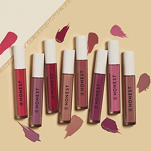 Honest Beauty Liquid Lipstick, Forever with Avocado oil + Hyaluronic Acid |Lasting Hydration | EWG Certified + Dermatologist tested & Vegan + Cruelty free | 0.12 fl. oz.