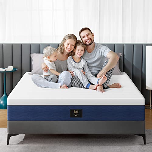 VICTORAGE 10 Inch Gel Memory Foam Mattress, Cooling Gel Bed Mattress, CertiPUR-US Certified, Mattress in a Box, Pressure Relief, Made in USA, Medium Plush, Queen Size Memory Foam Mattress