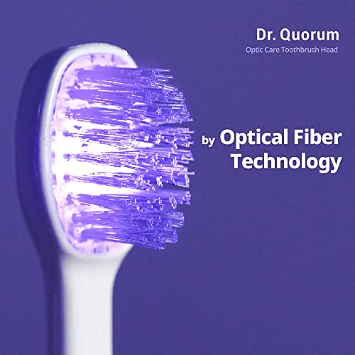 Dr. Quorum Optic Care Toothbrush Head 4 pcs(2 pcs X 2 Packs), Toothbrush Head for Dr. Quorum Optic Care Electric Toothbrush, Fiber Optic Bristles