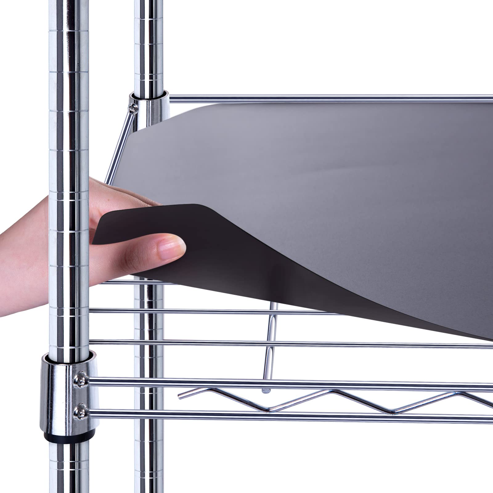BRIAN & DANY Wire Shelf Liner 14" X 24", Heavy Duty Shelf Liners for Wire Shelving, Waterproof Protector Mats, Set of 5, Black