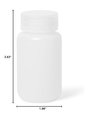United Scientific™ 33407 | Laboratory Grade High Density Polyethylene (HDPE) Wide Mouth Reagent Bottle | Designed for Laboratories, Classrooms, or Storage at Home | 125mL (4oz) Capacity | Pack of 12