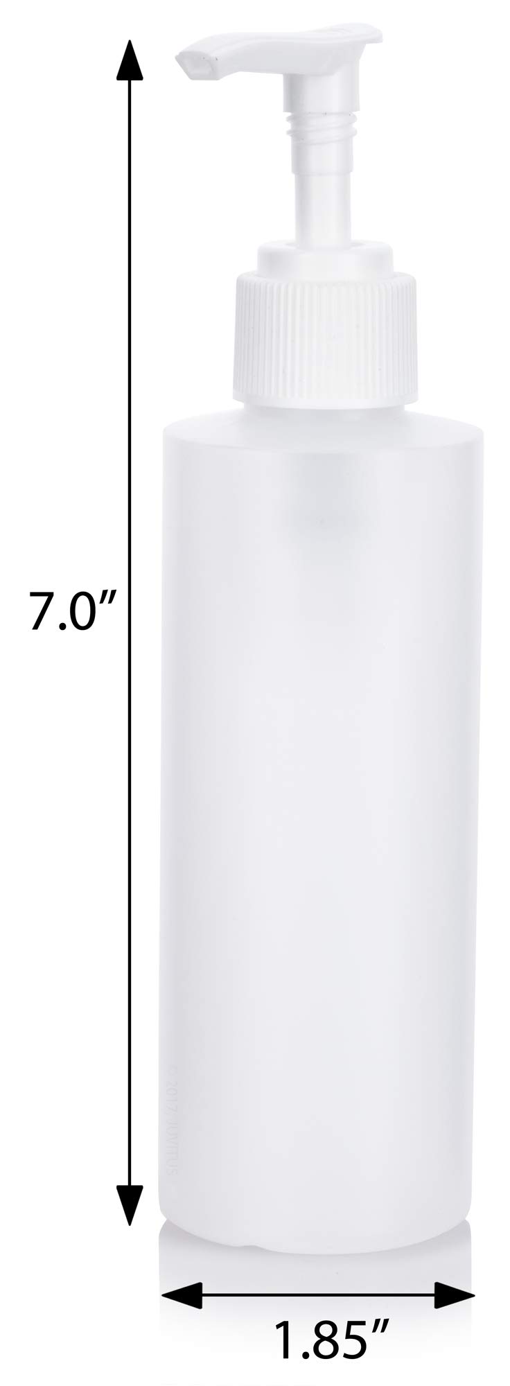6 oz Clear Natural Refillable Plastic Squeeze Bottle with White Lotion Pump Dispenser (12 Pack)