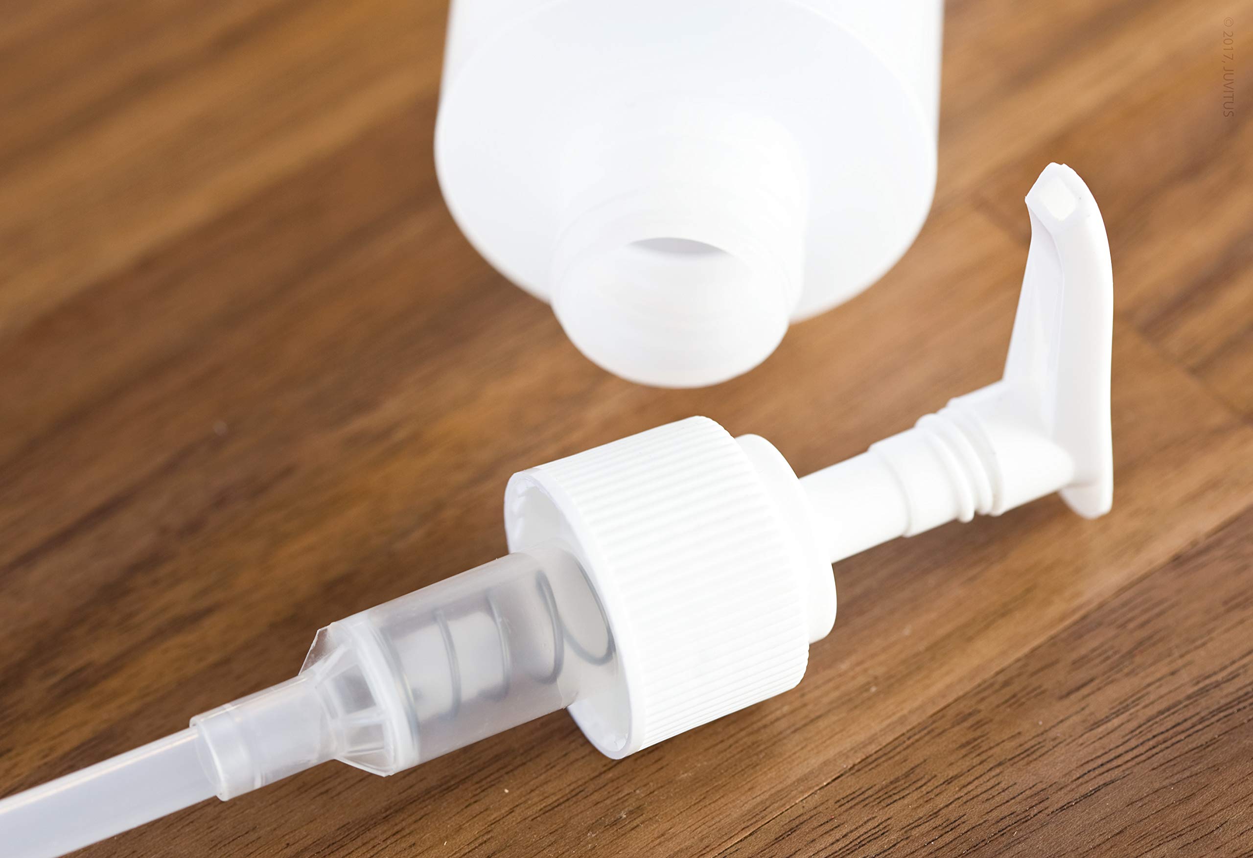 6 oz Clear Natural Refillable Plastic Squeeze Bottle with White Lotion Pump Dispenser (12 Pack)