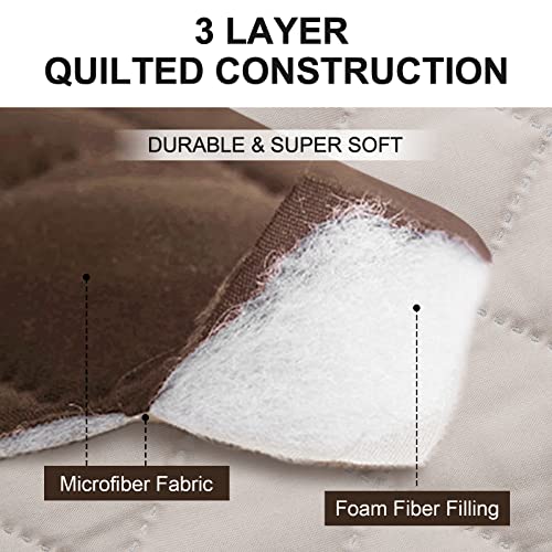 RHF Reversible Sofa Cover, Couch Covers for Dogs, Couch Covers for 3 Cushion Couch, Couch Covers for Sofa, Couch Cover, Sofa Covers for Living Room,Sofa Slipcover,Couch Protector(Sofa:Chocolate/Beige) Large