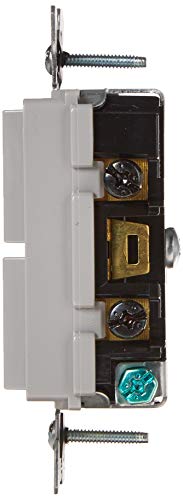 Leviton 5634-GY 15 Amp, 120/277 Volt, Decora Brand Style Single-Pole, AC Combination Switch, Commercial Grade, Grounding, Gray