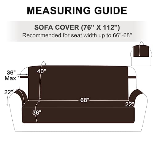 RHF Reversible Sofa Cover, Couch Covers for Dogs, Couch Covers for 3 Cushion Couch, Couch Covers for Sofa, Couch Cover, Sofa Covers for Living Room,Sofa Slipcover,Couch Protector(Sofa:Chocolate/Beige) Large