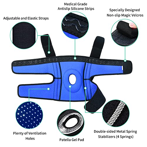 ABYON Plus Size Knee Braces for Knee Pain with Side Stabilizers for Man Women.Relieves Meniscus Tear, ACL, LCL, MCL,Arthritis.Non Slip Adjustable Knee Support for Joint Pain Relief, Injury Recovery