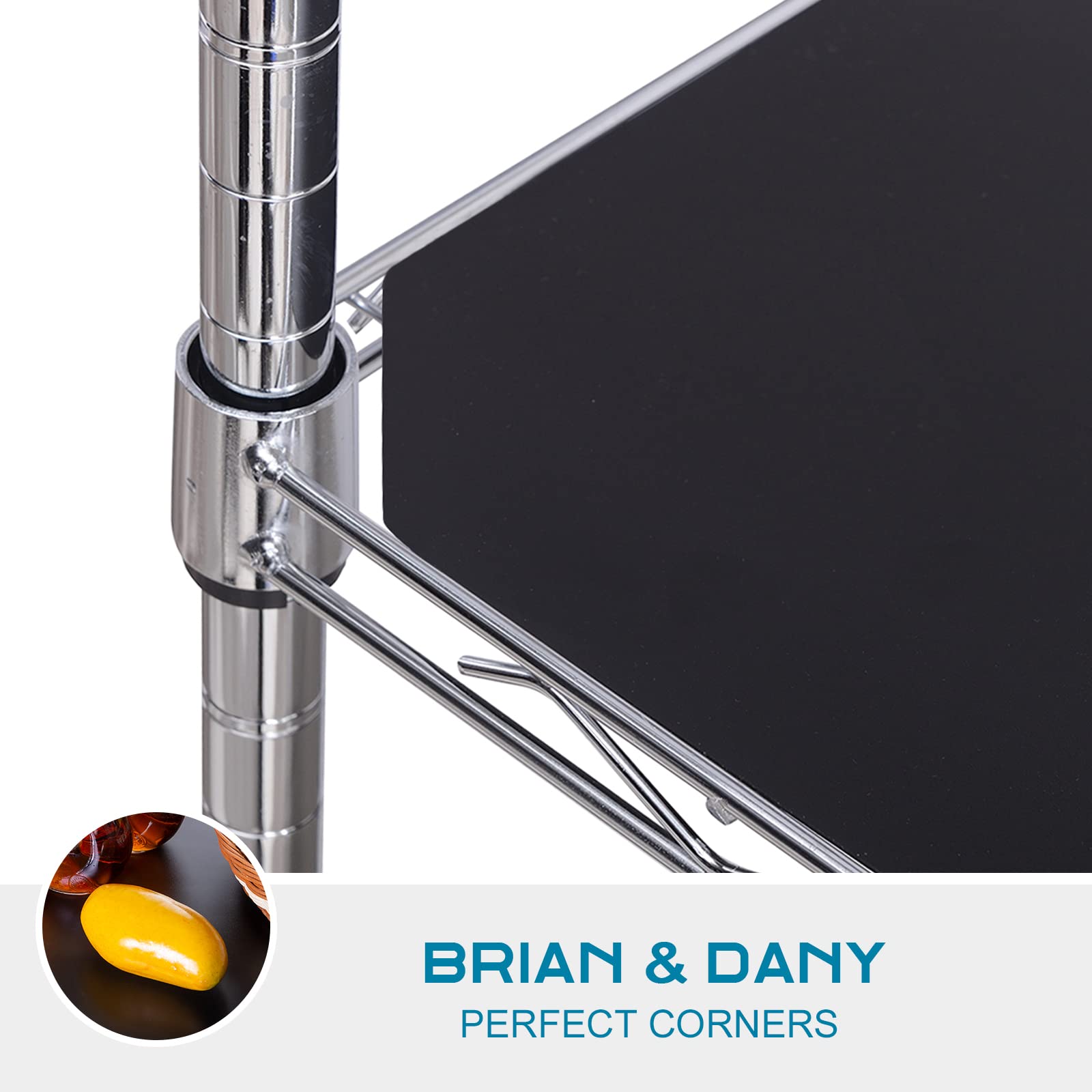 BRIAN & DANY Wire Shelf Liner 14" X 24", Heavy Duty Shelf Liners for Wire Shelving, Waterproof Protector Mats, Set of 5, Black