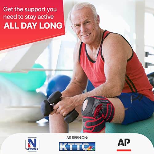 DR. BRACE ELITE Knee Brace with Side Stabilizers & Patella Gel Pads for Maximum Knee Pain Support and fast recovery for men and women-Please Check How To Size Video (Sunrise, Medium)
