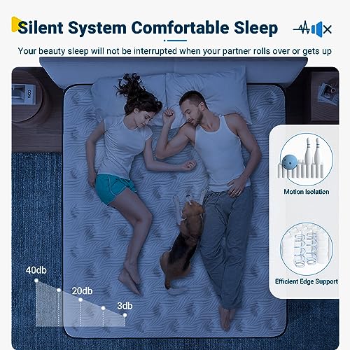 Avenco Queen Mattress, 12 Inch Hybrid Mattress with Comfort Foam, Gel Memory Foam and Individually Pocket Innerspring Queen Size Mattress for Motion Isolation & Edge Support, CertiPUR-US Certified