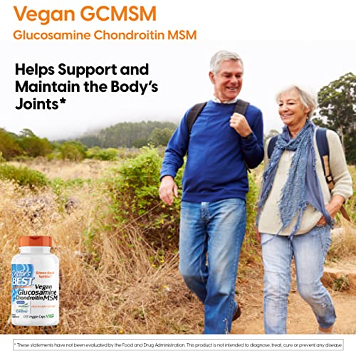 Doctor's Best Vegan Glucosamine Chondroitin MSM, Joint Health, Hair, Skin & Nails