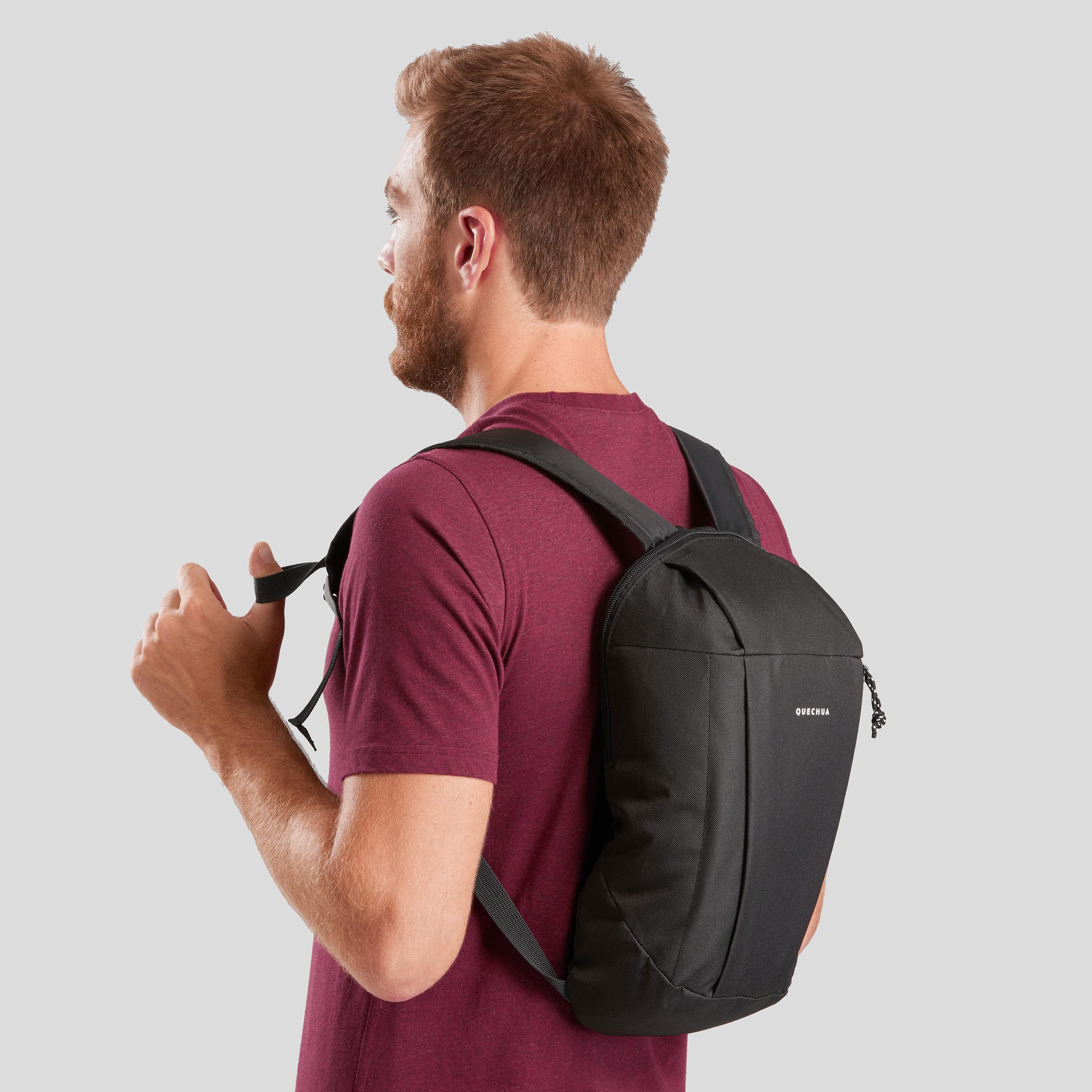 Quechua Kids Adults X-Sports Decathlon 10L Outdoor Day Backpack Small - Dark Charcoal