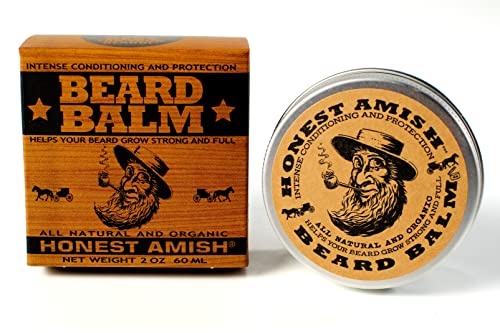 Honest Amish Beard Balm Leave-in Conditioner - Made with only Natural and Organic Ingredients - 2 Ounce Tin
