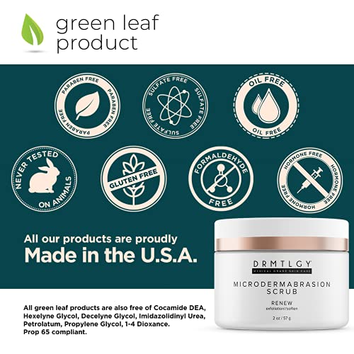 DRMTLGY Microdermabrasion Facial Scrub and Face Mask. Non-Abrasive Face Exfoliator Improves Acne Scars, Blackheads, Pore Size, and Skin Texture. 2 oz