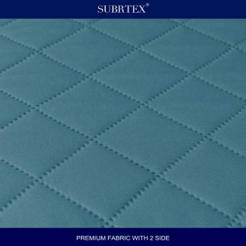 SUBRTEX Sofa Slipcover Reversible Sofa Cover Couch Cover Quilted Slipcover Furniture Protector with Elastic Straps Covers for Living Room Washable Slip Cover for Pets(Oversize Sofa, Blue)