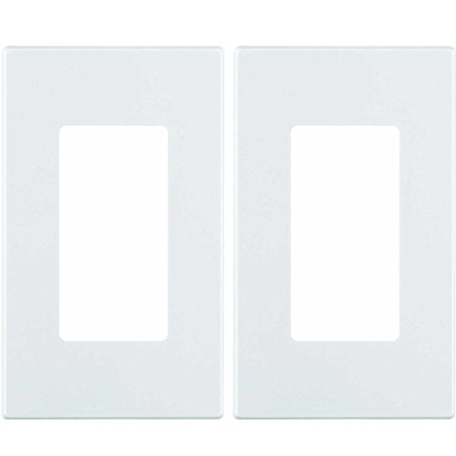Leviton 80301-SW 1-Gang Decora Plus Wallplate Screwless Snap-On Mount (2 Pack, White)