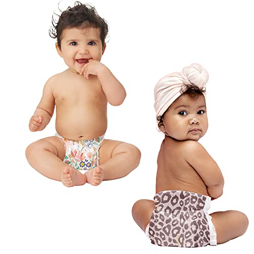 The Honest Company Clean Conscious Diapers | Plant-Based, Sustainable | Wild Thang + Rose Blossom | Club Box, Size 4 (22-37 lbs), 30 Count(Pack of 2)