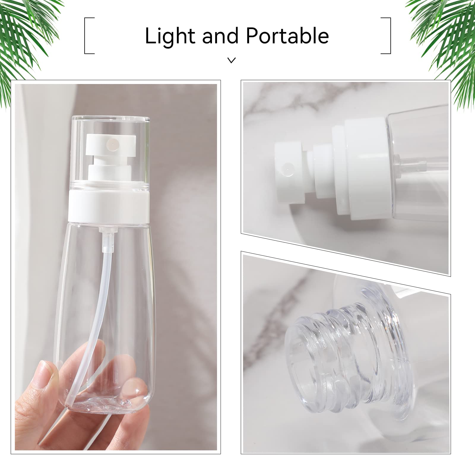 36 Pcs Small Spray Bottle 3.4 Oz/ 100 ml PETG Fine Mist Spray Bottles Hair Leak Proof Travel Size Spray Bottle Cute Mini Empty Cosmetic Refillable Travel Containers for Perfume with 40 Labels