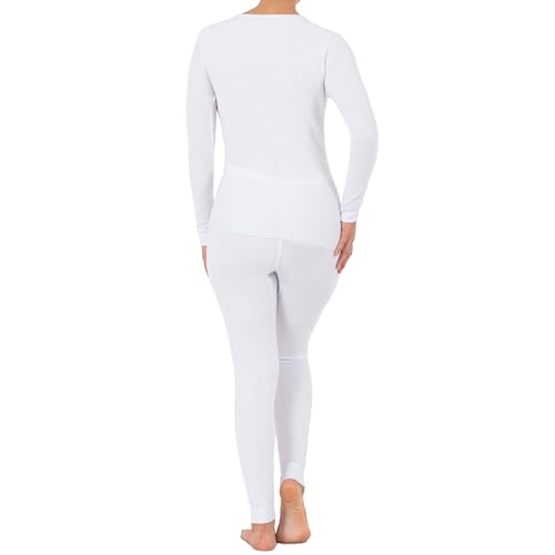 Fruit of the Loom Women's Micro Waffle Premium Thermal Set, White, Medium