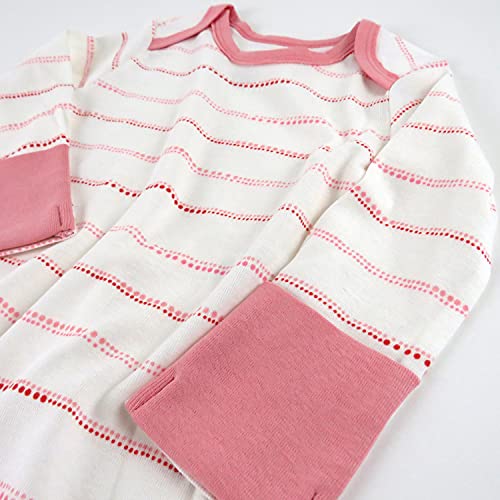 HonestBaby unisex baby 2-pack Organic Cotton Sleeper Nightgown, Meadow Floral Pink Blush, 0-6 Months US