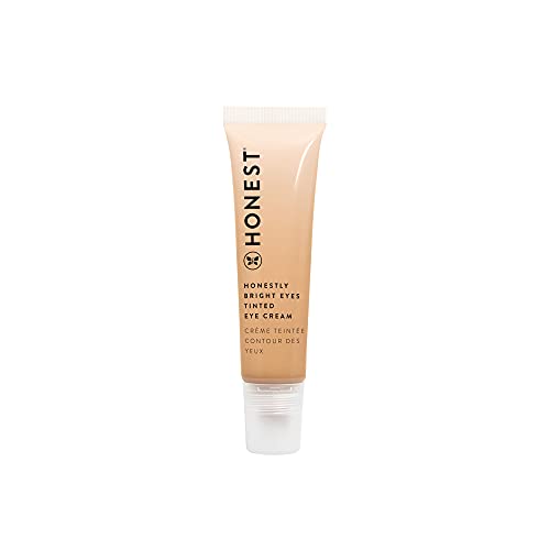 Honest Beauty Honestly Bright Eyes Tinted Eye Cream, Sandstone with Hyaluronic Acid + Squalene| EWG Certified + Dermatologist Tested & Vegan + Cruelty Free | 0.5 fl. oz.
