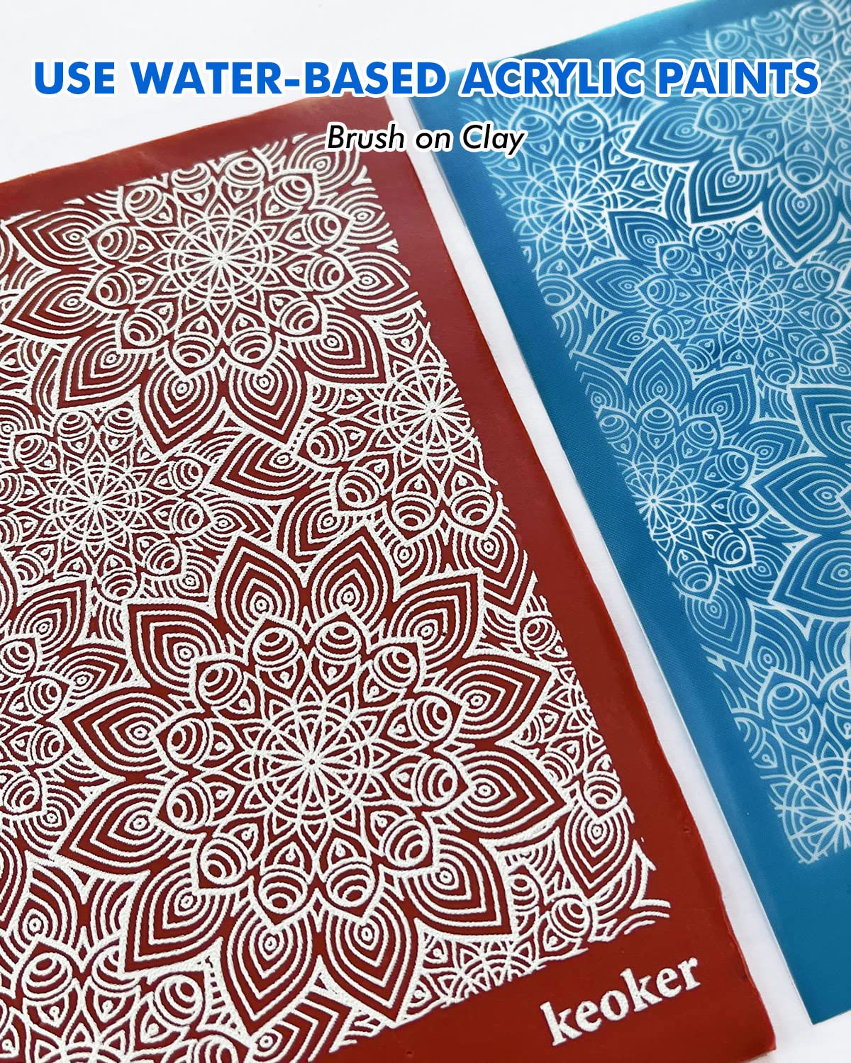 Keoker Boho Silk Screen Stencils for Polymer Clay, 3PCS Aztec Silk Screen for Polymer Clay, for Printing on Jewelry Clay Earrings Decoration, Each 6" X 3.8" (Boho)