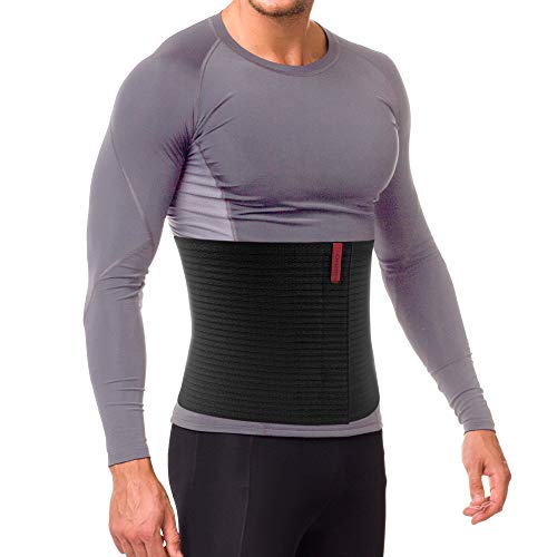ORTONYX 10.25" Abdominal Binder for Men and Women/Postpartum Post-operative Post-surgery Wrap/Abdomen Navel Umbilical Hernia Support Belt / 524010 Black S/M