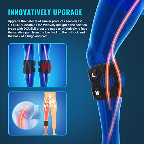 Fit Geno 2023 Upgraded Sciatica Pain Relief Brace, ReActive+ Sciatica Pain Relief Devices w/Dual Pressure Pads for Maximum Pain Relief for Sciatica, Better Sciatica Brace Than What You've Seen On TV
