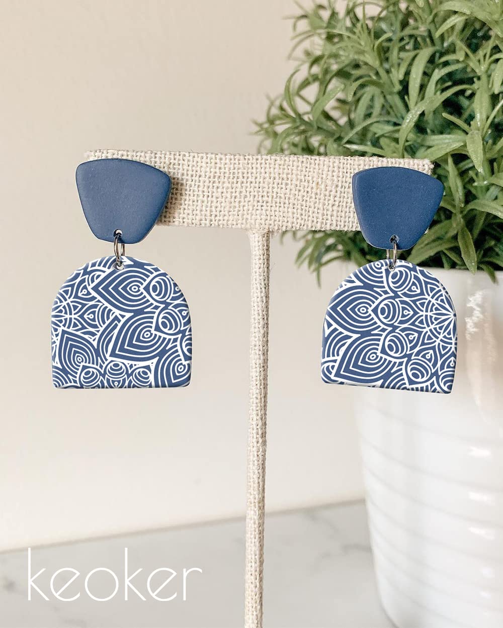Keoker Boho Silk Screen Stencils for Polymer Clay, 3PCS Aztec Silk Screen for Polymer Clay, for Printing on Jewelry Clay Earrings Decoration, Each 6" X 3.8" (Boho)