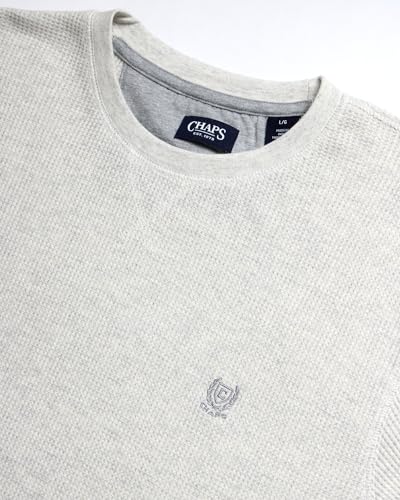 Chaps Men's Long Sleeve Shirt – 2 Pack Casual Thermal Crewneck Shirt - Waffle Knit Shirt for Men (M-XXL), Size Large, Navy/Oatmeal