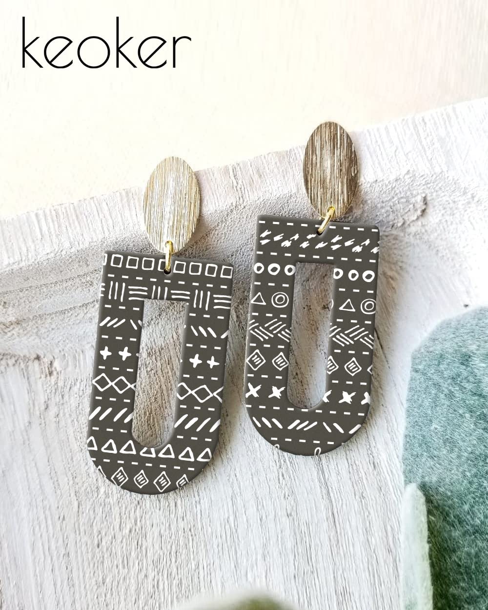 Keoker Boho Silk Screen Stencils for Polymer Clay, 3PCS Aztec Silk Screen for Polymer Clay, for Printing on Jewelry Clay Earrings Decoration, Each 6" X 3.8" (Boho)
