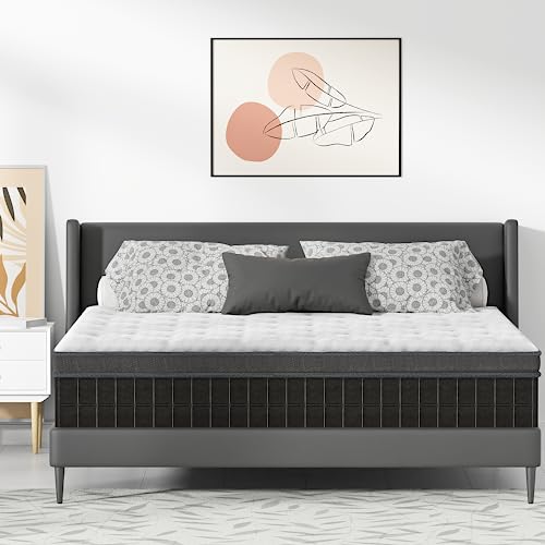 Ladinimo Queen Mattress, Hybrid Mattress with High Density Foam & Motion Isolation with Individually Wrapped Pocket Coils Medium Firm Mattresses,Queen Size Mattresses 80 * 60 * 10 inches