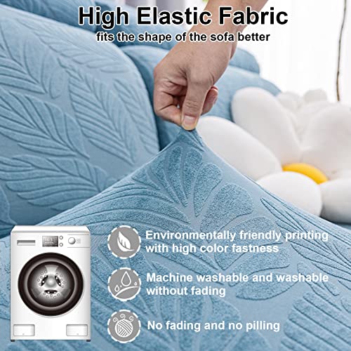 Magic Sofa Cover, 2023 New Wear-Resistant Universal Sofa Cover, Stretch Couch Cushion Slipcovers Replacement, Anti-Slip Recliner Sofa Cover, L Shape Sofa Covers,Blue,4 Seater