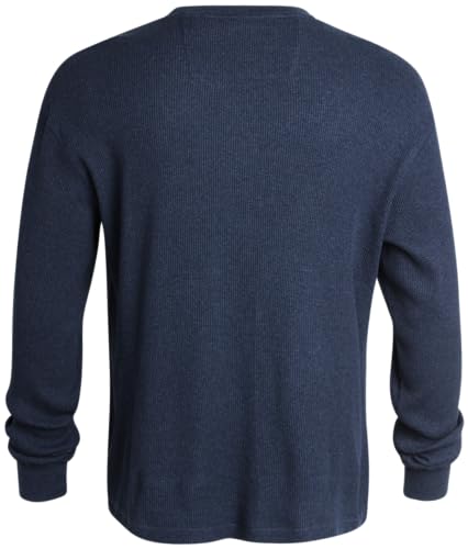 Chaps Men's Long Sleeve Shirt – 2 Pack Casual Thermal Crewneck Shirt - Waffle Knit Shirt for Men (M-XXL), Size Large, Navy/Oatmeal