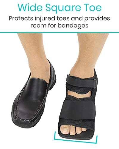 Vive Post Op Shoe - Lightweight Medical Walking Boot with Adjustable Strap - Orthopedic Recovery Cast Shoe for Post Surgery, Fractured Foot, Injured Toes, Stress Fracture, Sprains - Left or Right Foot