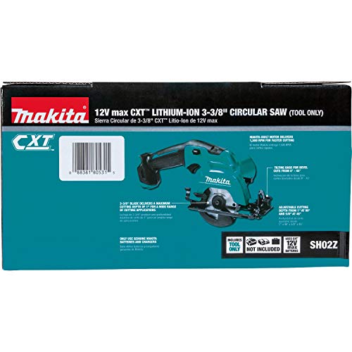 Makita SH02Z 12V Max CXT Lithium-Ion Cordless Circular Saw, 3-3/8", Teal