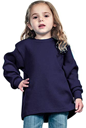Shaka Wear KTC03_L Thermal Long Sleeve Crewneck Waffle Shirt Navy L