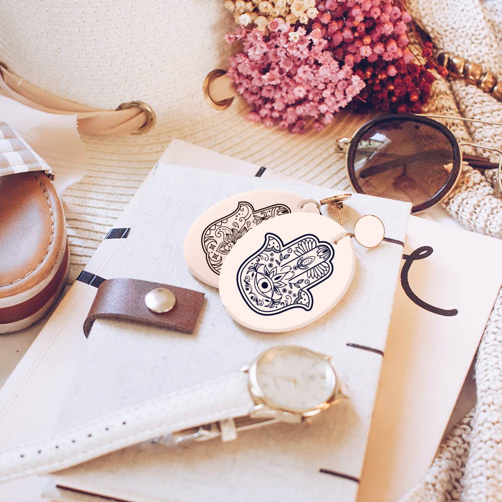 OLYCRAFT 4x5 Inch Hamsa Hand Clay Stencils Hand Silk Stencil Non-Adhesive Silk Screen Stencil Eye Clay Silk Screen Reusable Mesh Transfer for Polymer Clay Jewelry Earring Making